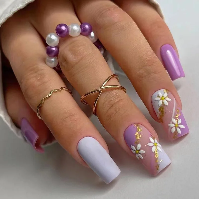 Purple Matte Acrylic Nails