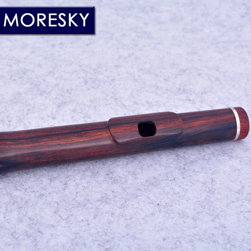 2025 MORESKY Redwood Flute 17 Open Hole Silver Plated E Key Cocobolo ...