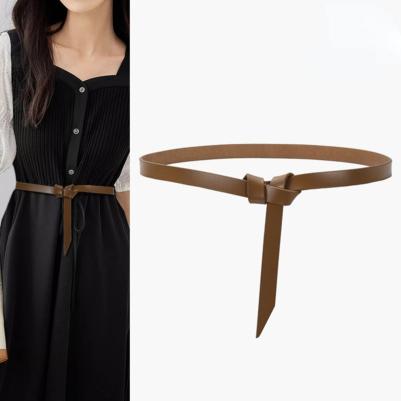New-Women-s-Leather-Belt-Casual-Versatile-Knotted-Waist-Dress-Suit ...
