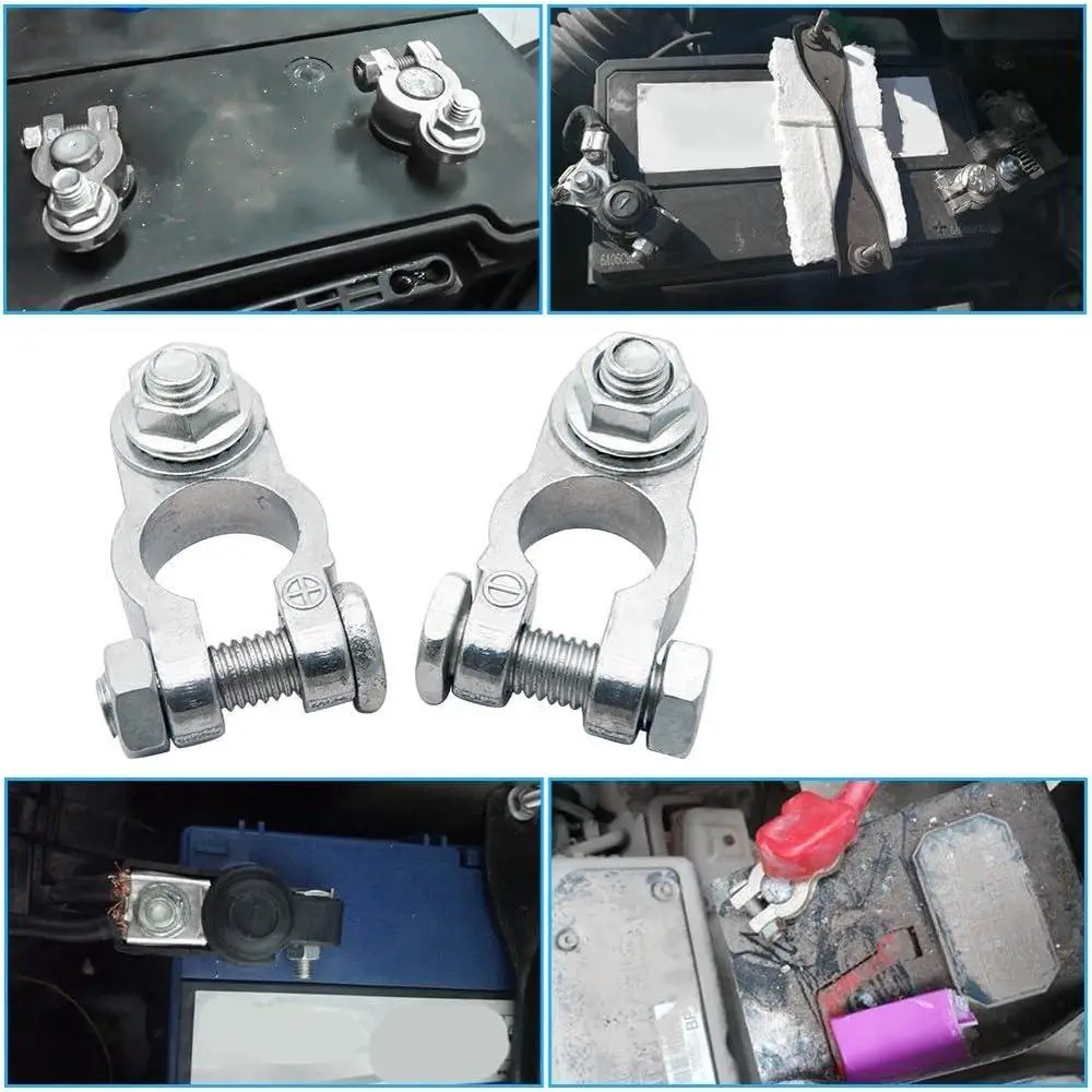 2pcs-Car-Battery-Terminal-Clamps-Zinc-Alloy-Positive-Negative-Pole-Car ...