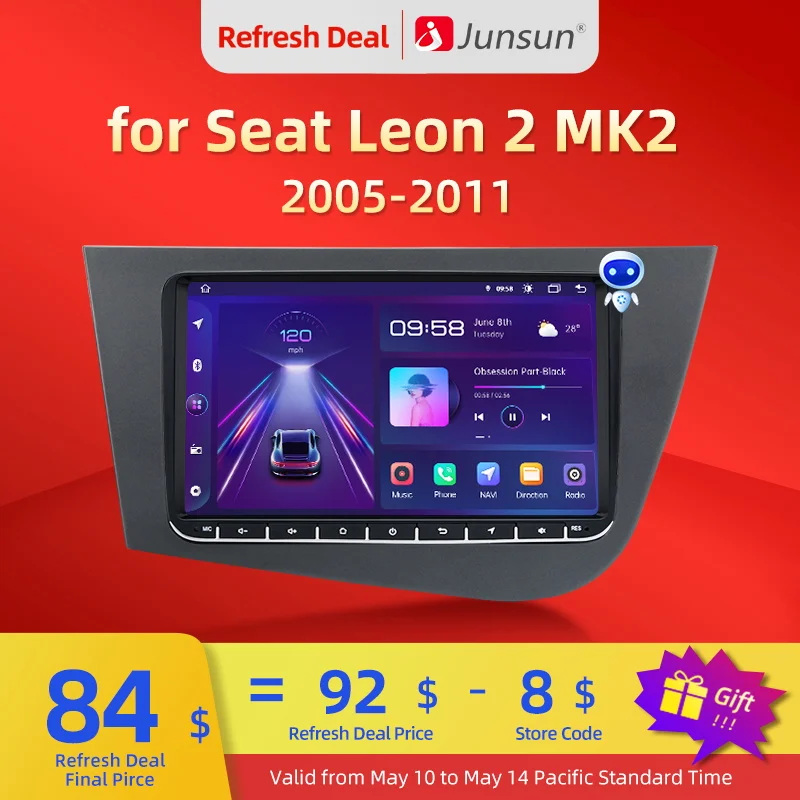 Junsun V1 Pro 8G+128G For Seat Leon 2 MK2 2005 2011 Android radio coche ...