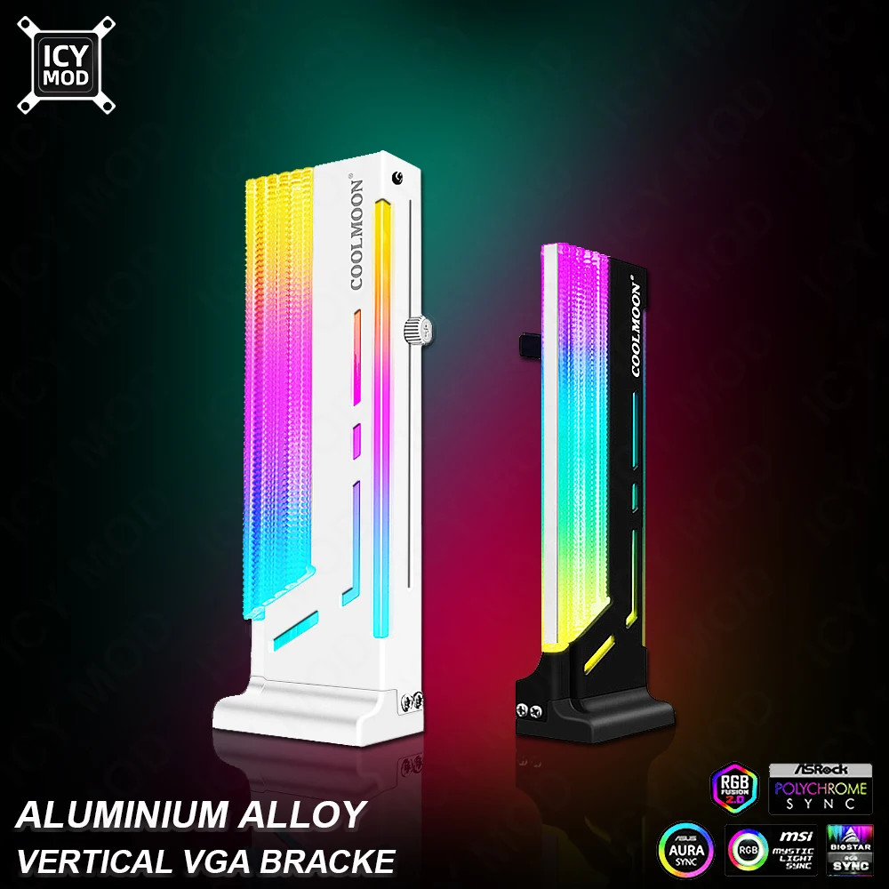 COOLMOON-A-RGB-Dikey-GPU-Destek-Braketi-Siyah-Beyaz-5V3pin-AURA-SYNC ...