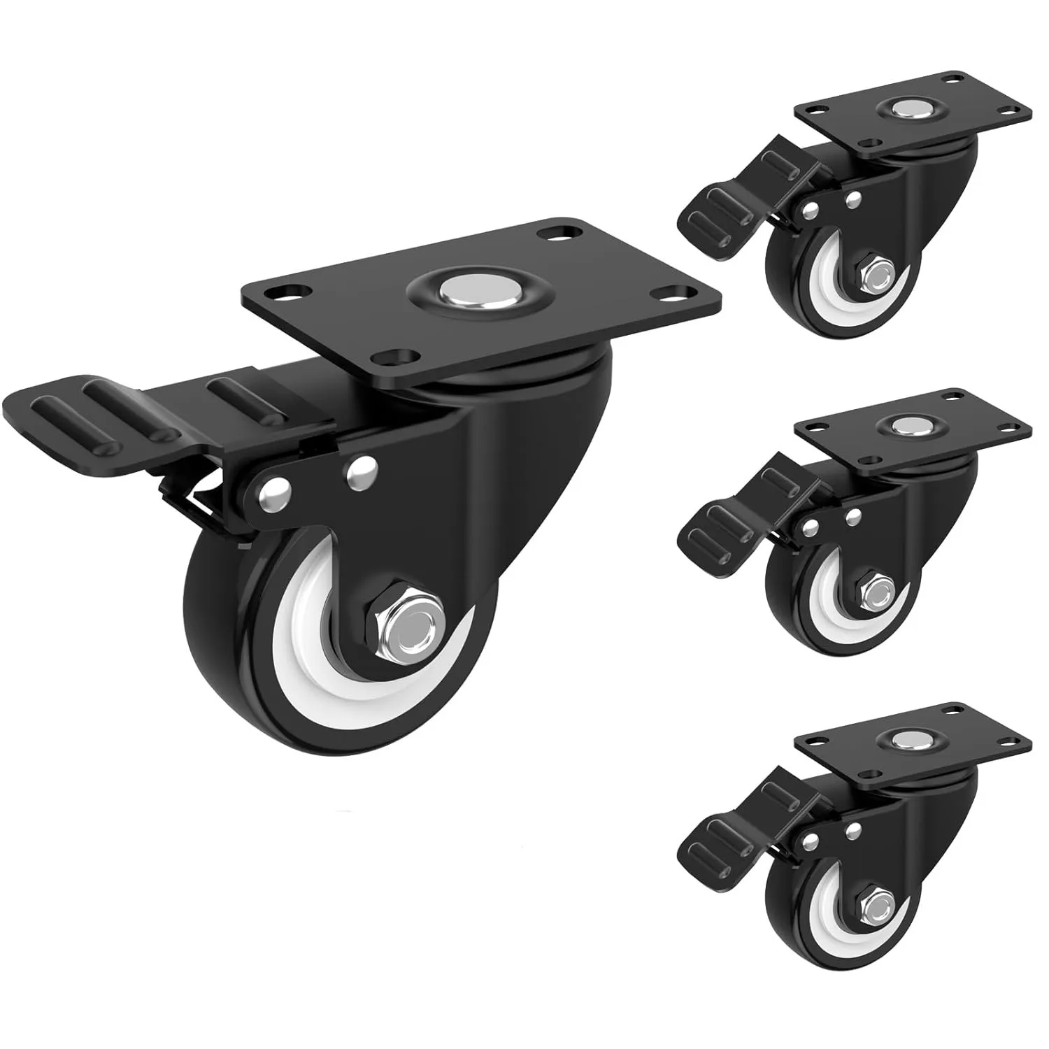 4Pcs-Universal-Swivel-Casters-Heavy-Duty-Furniture-Wheel-Castor-Silent ...