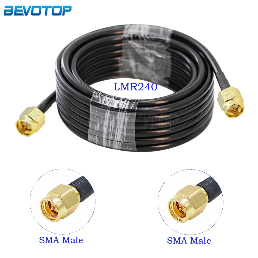LMR-240-SMA-Male-to-SMA-Male-Connector-Low-Loss-LMR240-RF-Coaxial-Cable ...