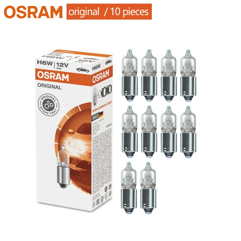 10pcs OSRAM H6W 64132 12V 6W BAX9s Original Line Spare Parts Parking ...
