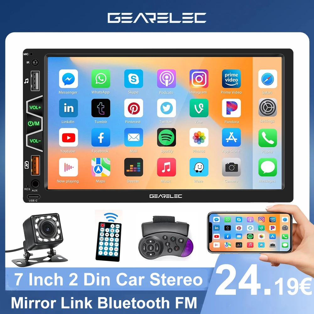 Reproductor-Multimedia-con-pantalla-de-7-pulgadas-y-Bluetooth-para ...