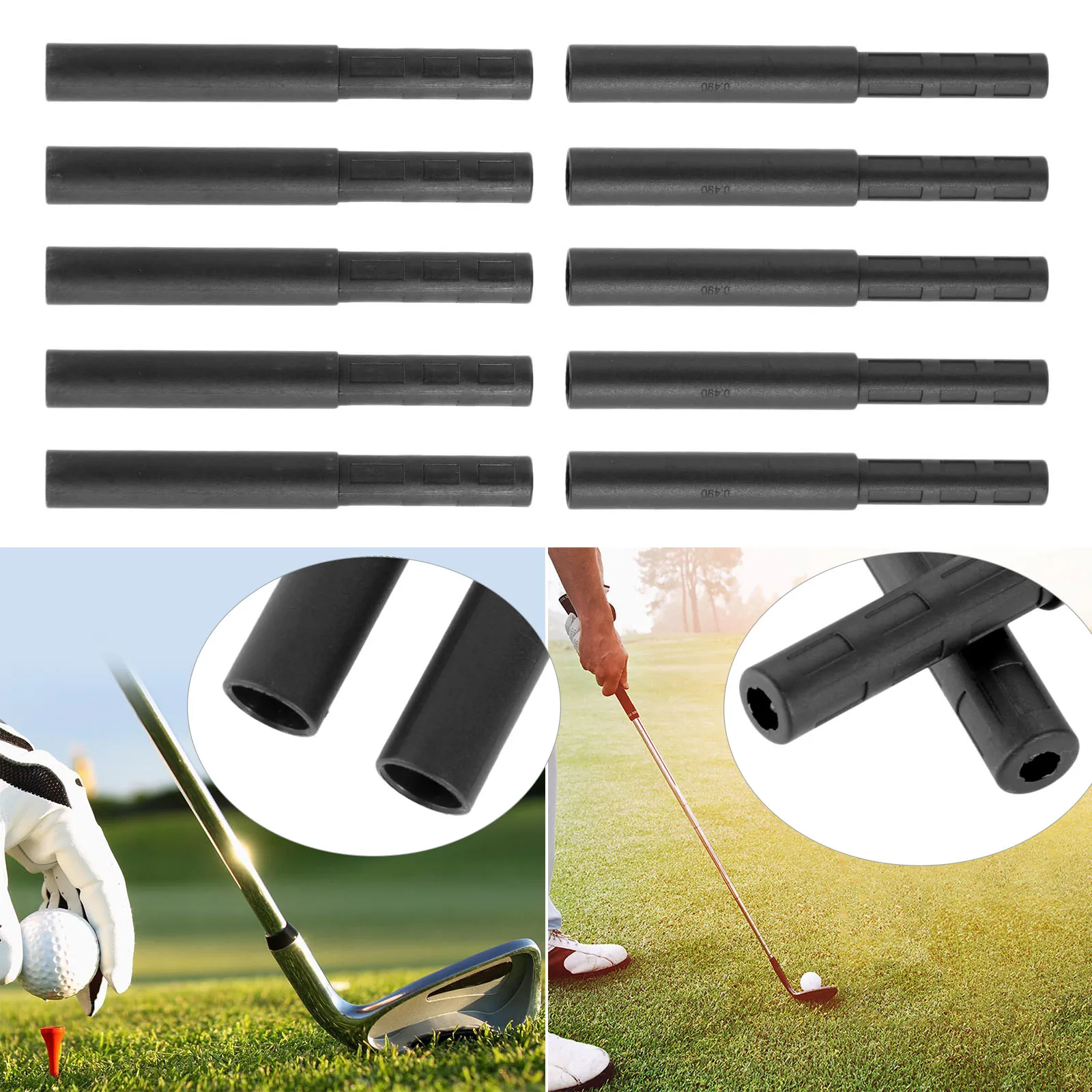5Pcs-Black-Golf-Club-Carbon-Fiber-Extension-Rods-Kit-Butt-Extender ...