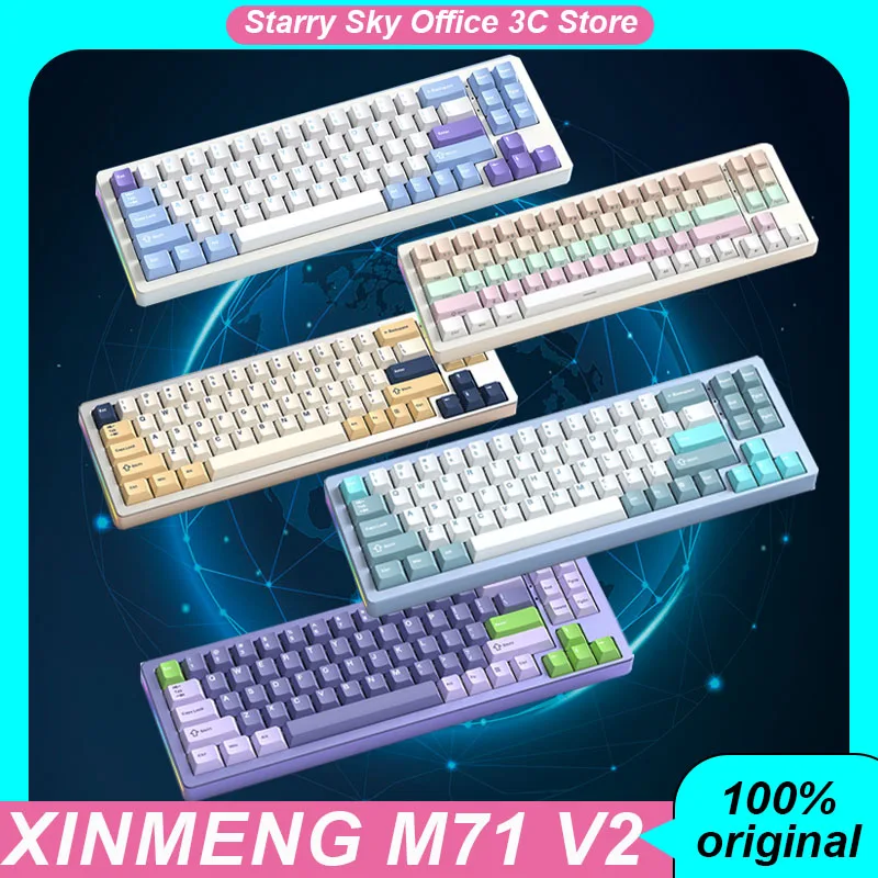 Xinmeng-M71-V2-Mechanical-Keyboard-Aluminium-Alloy-Wireless-Bluetooth-3mode-Hot-Swap-Rgb ...