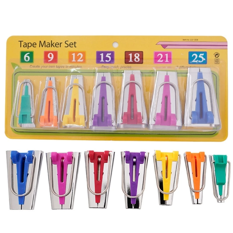Fabric Bias Tape Maker Tool Sewing Quilting Tool 6mm 9mm 12mm 15mm 18mm ...
