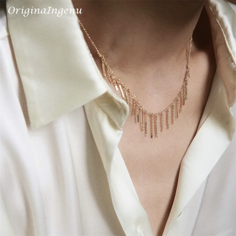 14K Gold Filled Dangling Chain Necklace Handmade Gold Choker Chain ...