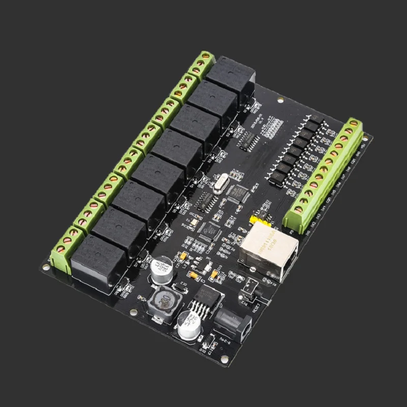 8 way 10A network relay IP/ Ethernet access controller TCP MODBUS 8 in 8 out of the switch ...