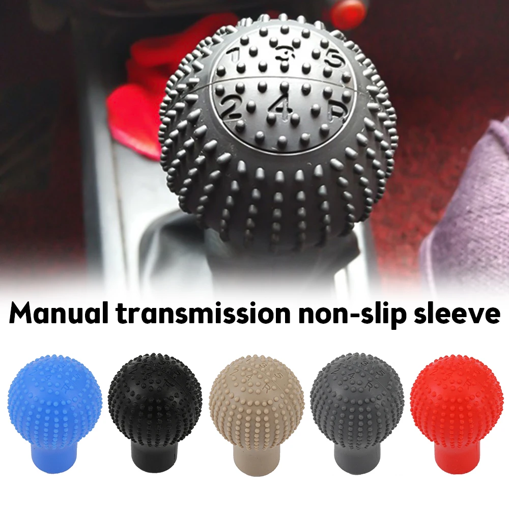 1Pc-Car-Auto-Round-Silicone-Gear-Shift-Knob-Cover-Manual-Automatic-Non ...