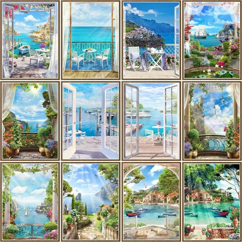 CHENISTORY-Paint-By-Number-Window-Sill-Scenery-For-Adults-Picture-By ...