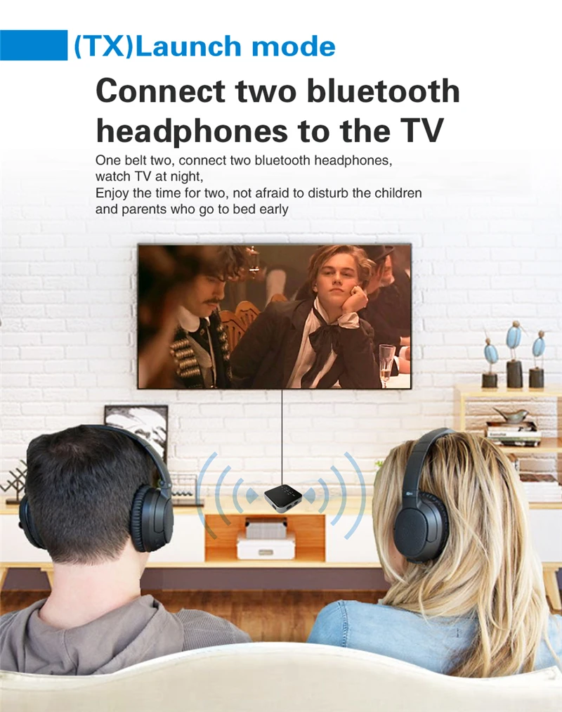 Transcsec-Adaptateur audio sans fil avec microphone intégré,émetteur-récepteur,mode TX RX,Aptx ...