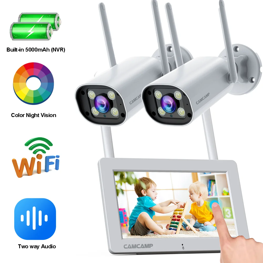 Camcamp-3MP-Wireless-CCTV-Camera-Serveillance-Kit-4CH-NVR-7-Touch ...