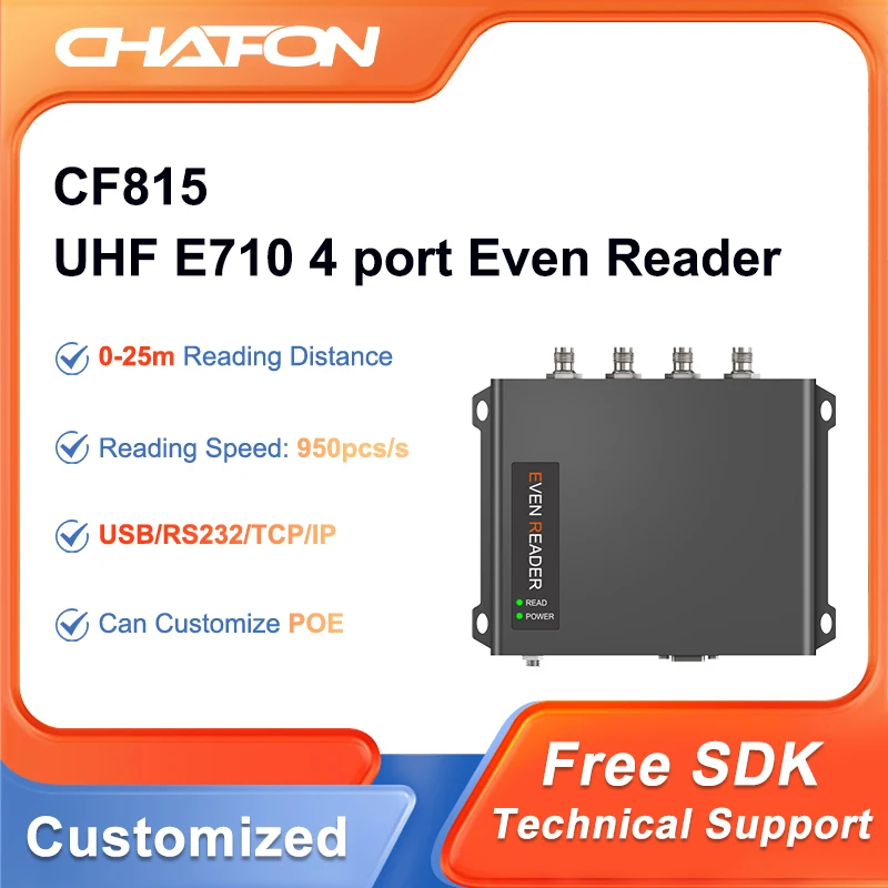 CHAFON CF815 15M Impinj uhf E710 fixed rfid reader with free SDK for ...