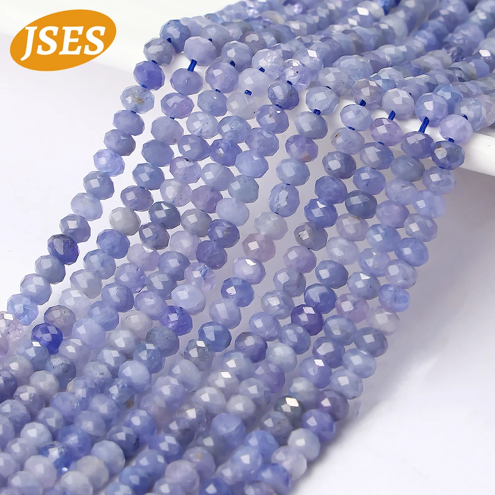 AA-Natural-Stone-Tanzanite-Faceted-Rondelle-Beads-for-Jewelry-Making ...