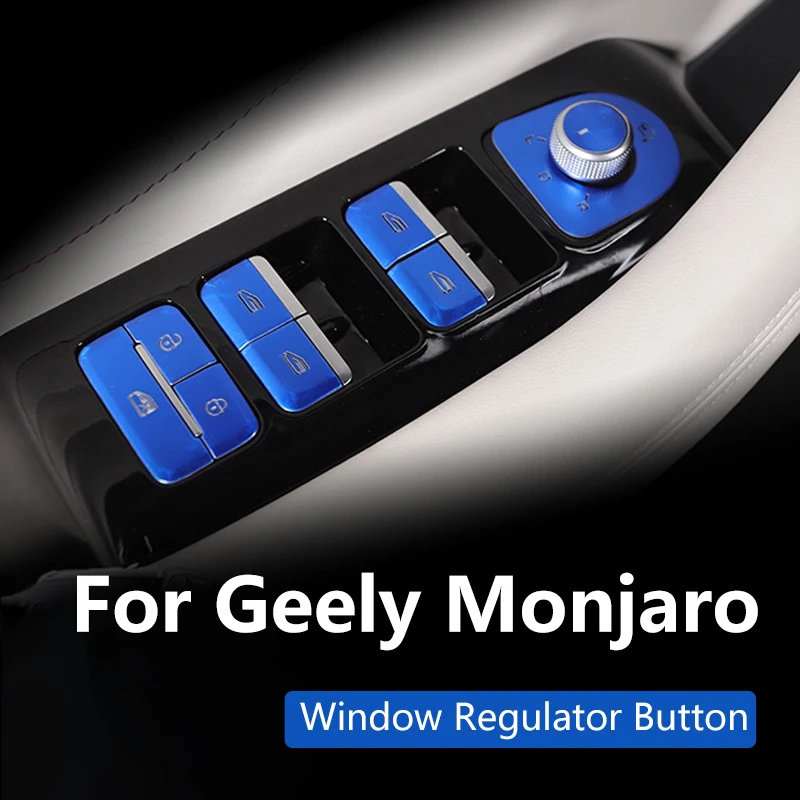 For-Geely-Monjaro-Car-Interior-Button-Decoration-Sticker-Aluminum-Alloy ...