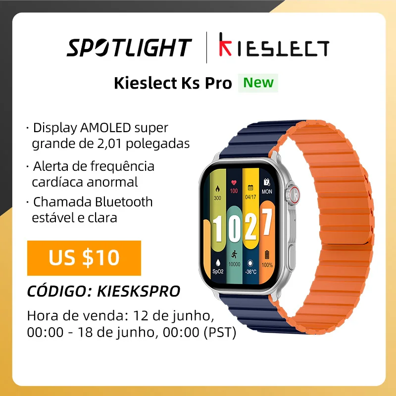 World Premiere Kieslect KS Pro Smartwatch Versão Global 2.01Inch AMOLED ...