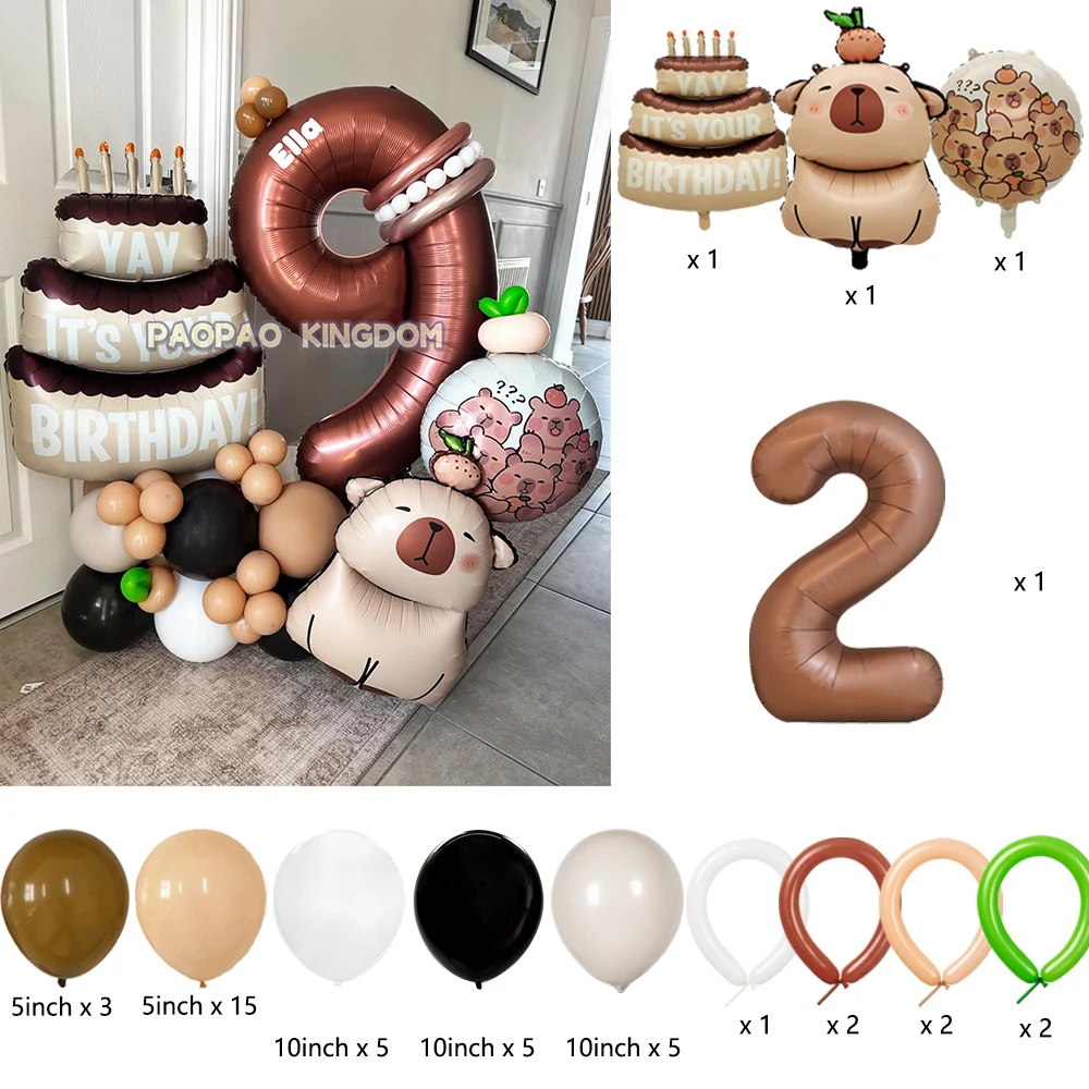 Balloon Animal Balloons Capybara Foil Balloon Set - 8 Piece Animal ...