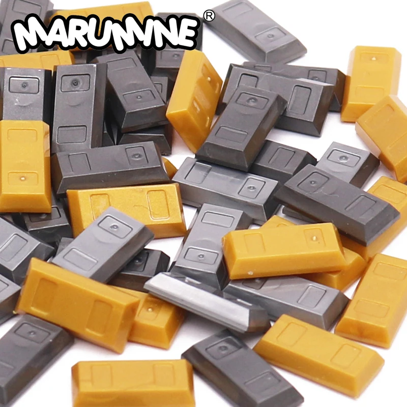 Marumine-Bricks-Block-Gold-100PCS-1x2-Plate-Pirate-Bar-Coin-Compatible ...