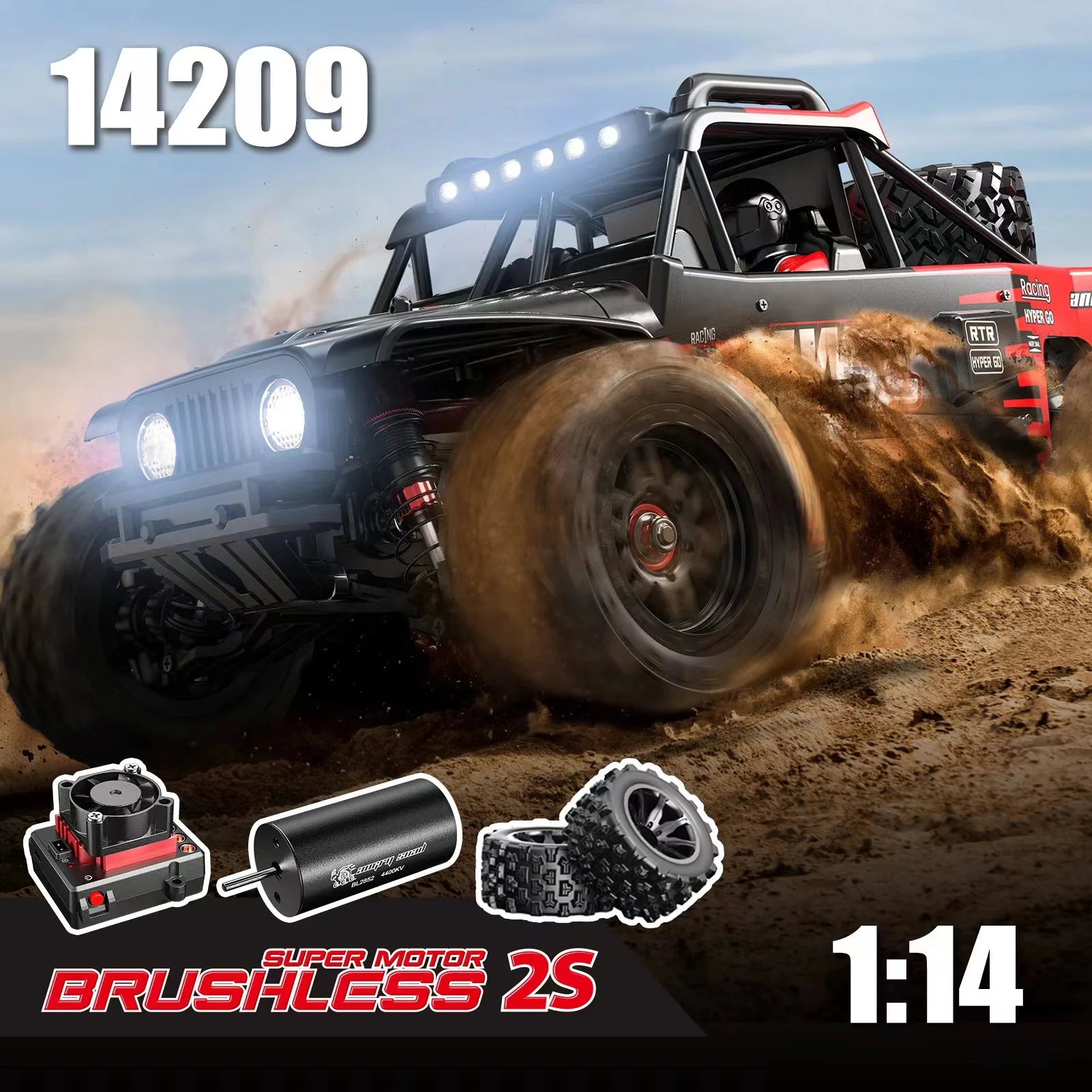 Mjx Hyper Go Rc Car High Speed 14209 14210 Brushless 1/14 2.4g Remote ...