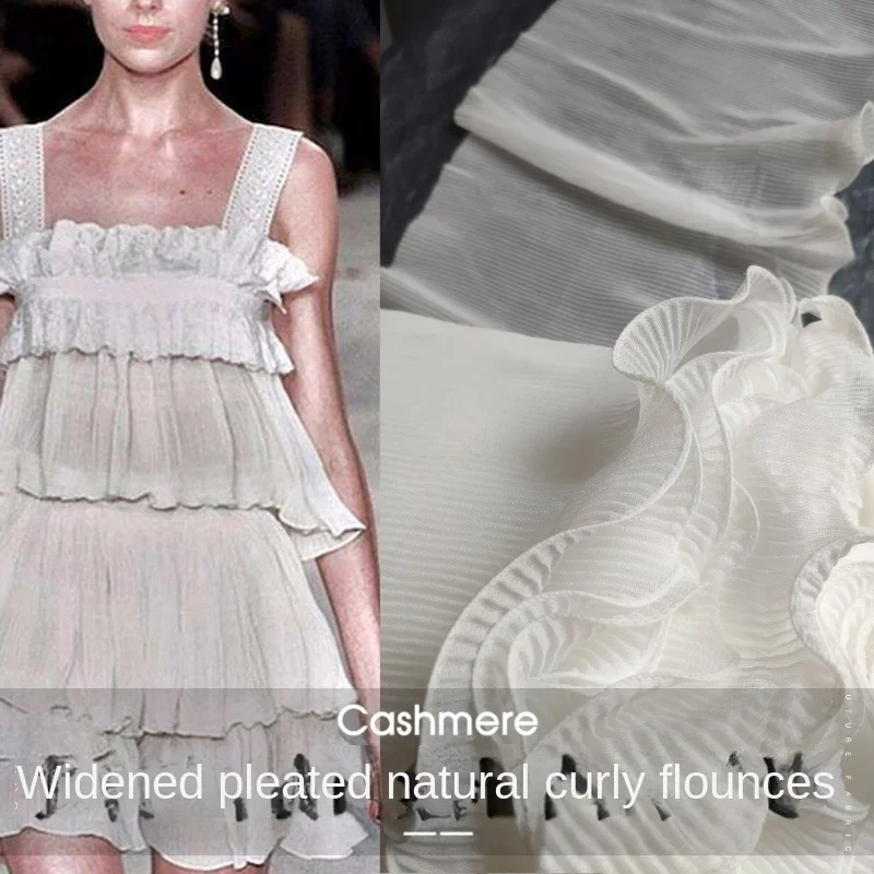 Wrinkled-and-Wavy-Mesh-Fabric-with-Large-Lace-Designer-Handmade ...