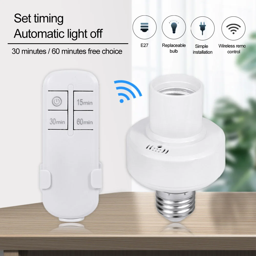 Wireless-Remote-Control-Smart-Timer-Switch-E27-Lamp-Holder-220V-House ...