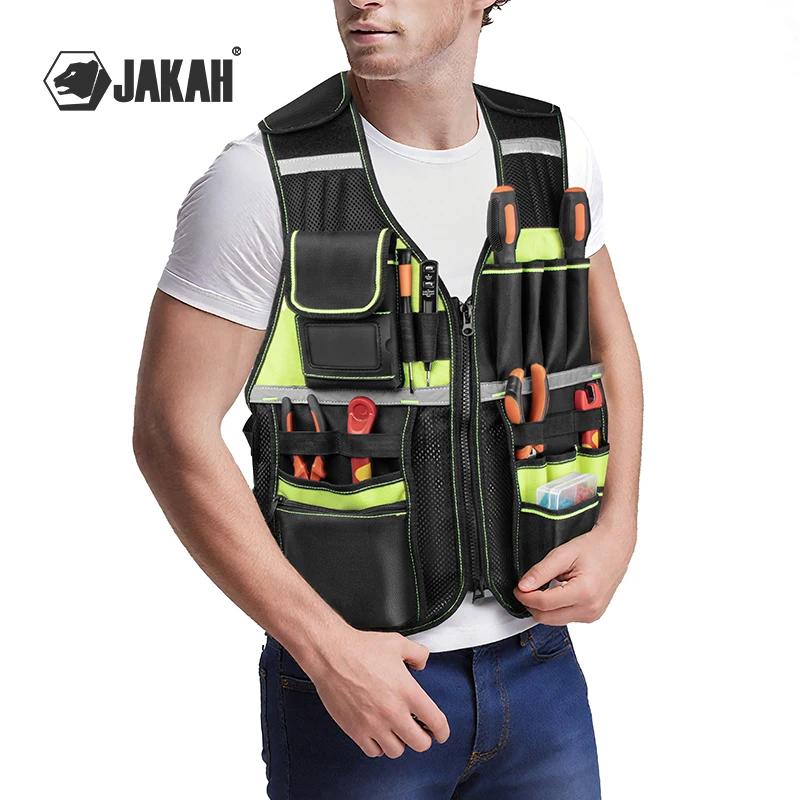 Workwear Allround Work Tool Vest Safety Vest with Multi-pockets and ...