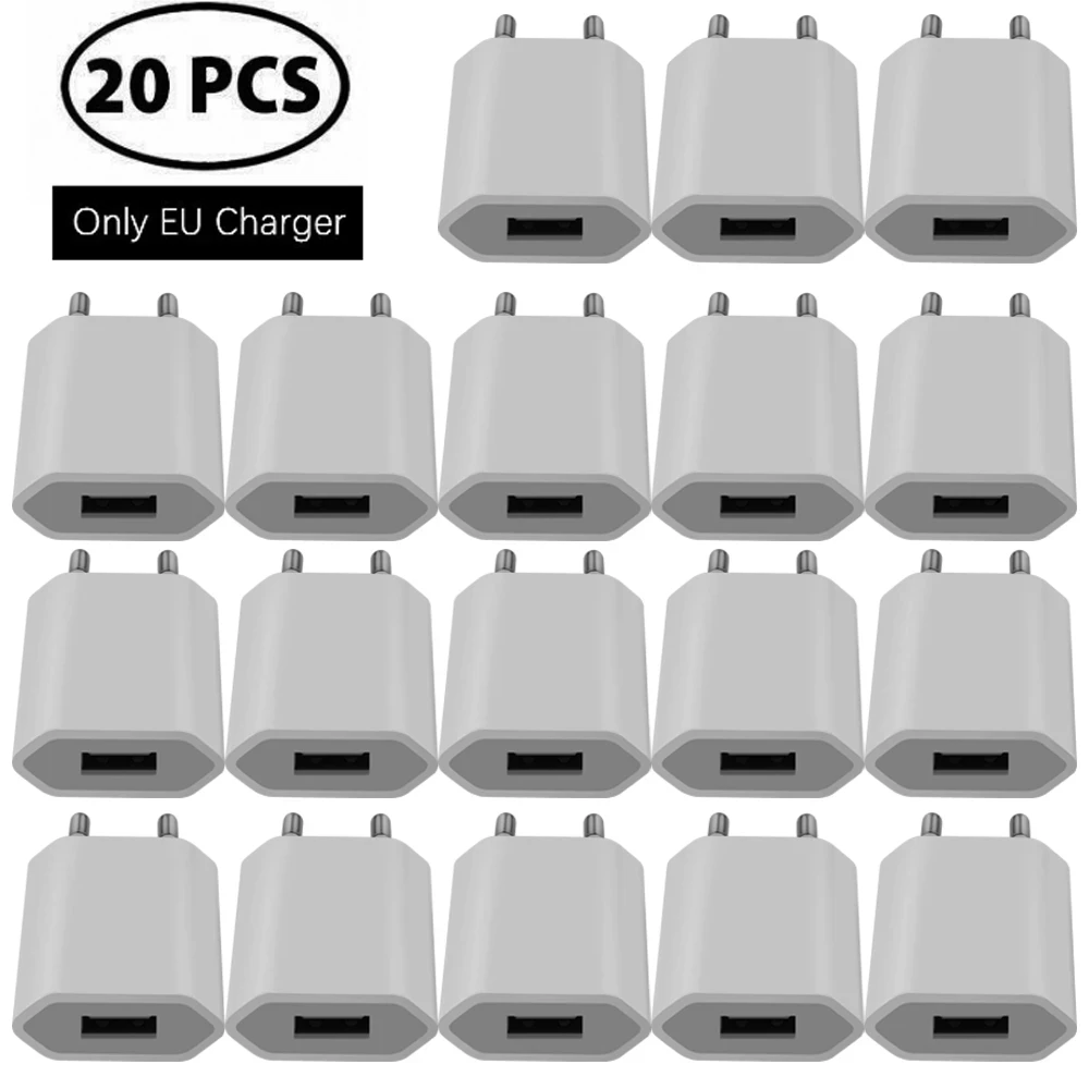 20pcs-White-5V-1A-5W-Eu-Wall-Charger-Portable-Power-Adapters-AC-Home ...