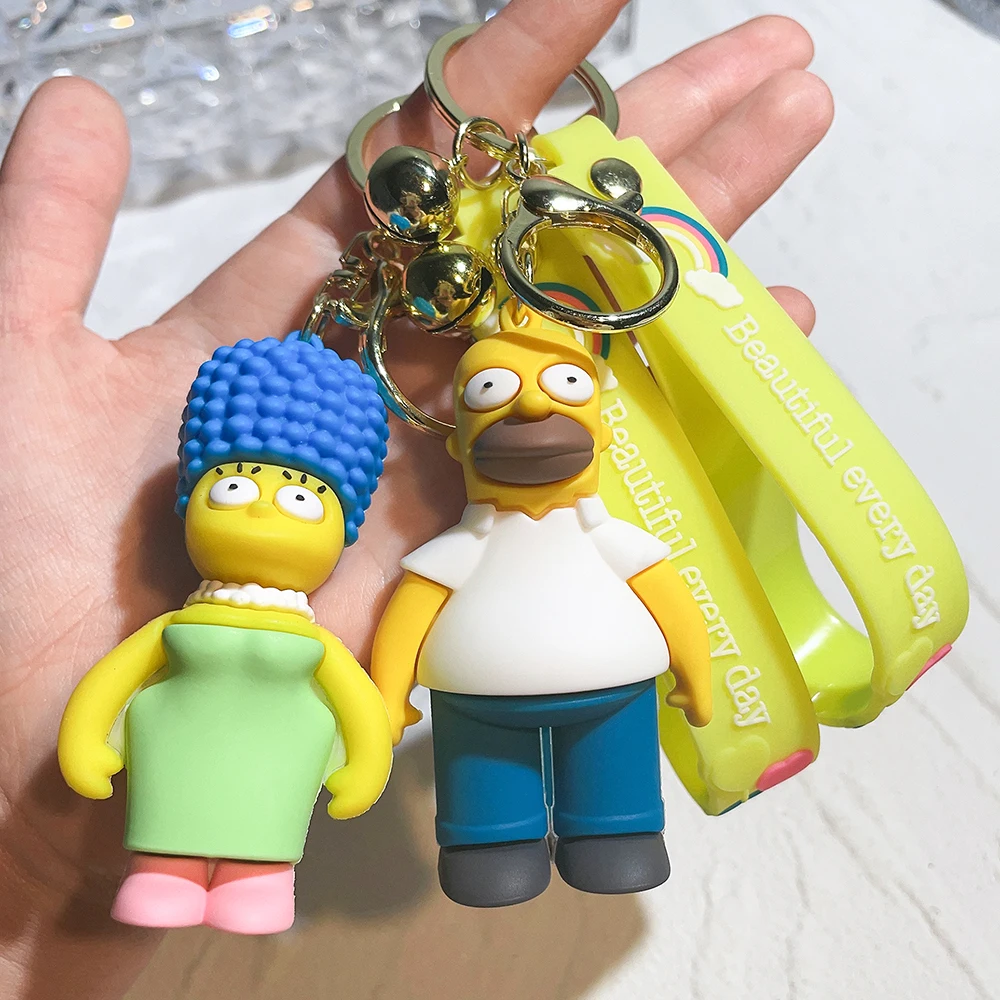 Disney-The-Simpsons-Anime-Figure-Silicone-Keychain-Bart-Simpson-Cartoon ...