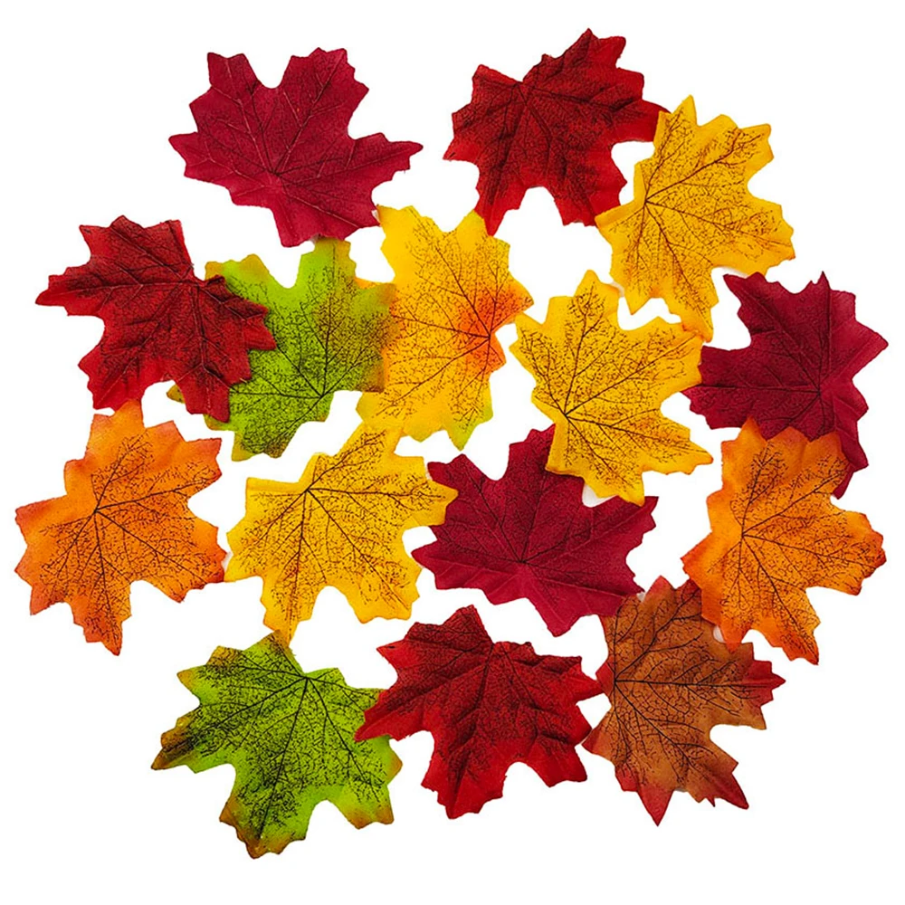 100Pc-Halloween-Artificial-Maple-Leaves-Silk-Fake-Autumn-Leaves-Diy ...
