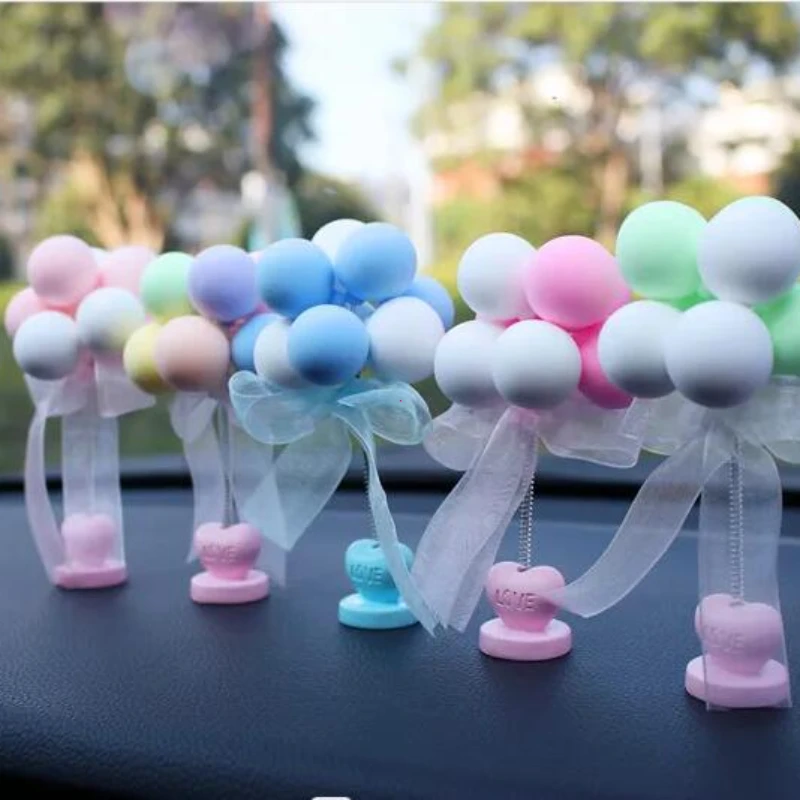 Car Ornaments Nodding Balloon Car Dashboard Decor Spring Shaking Head ...