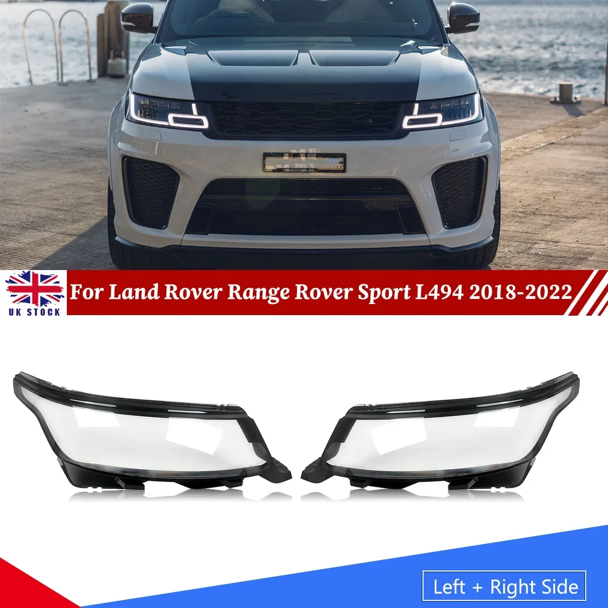 Pair-For-Land-Rover-Range-Rover-Sport-L494-2018-2022-Headlight-Lens ...