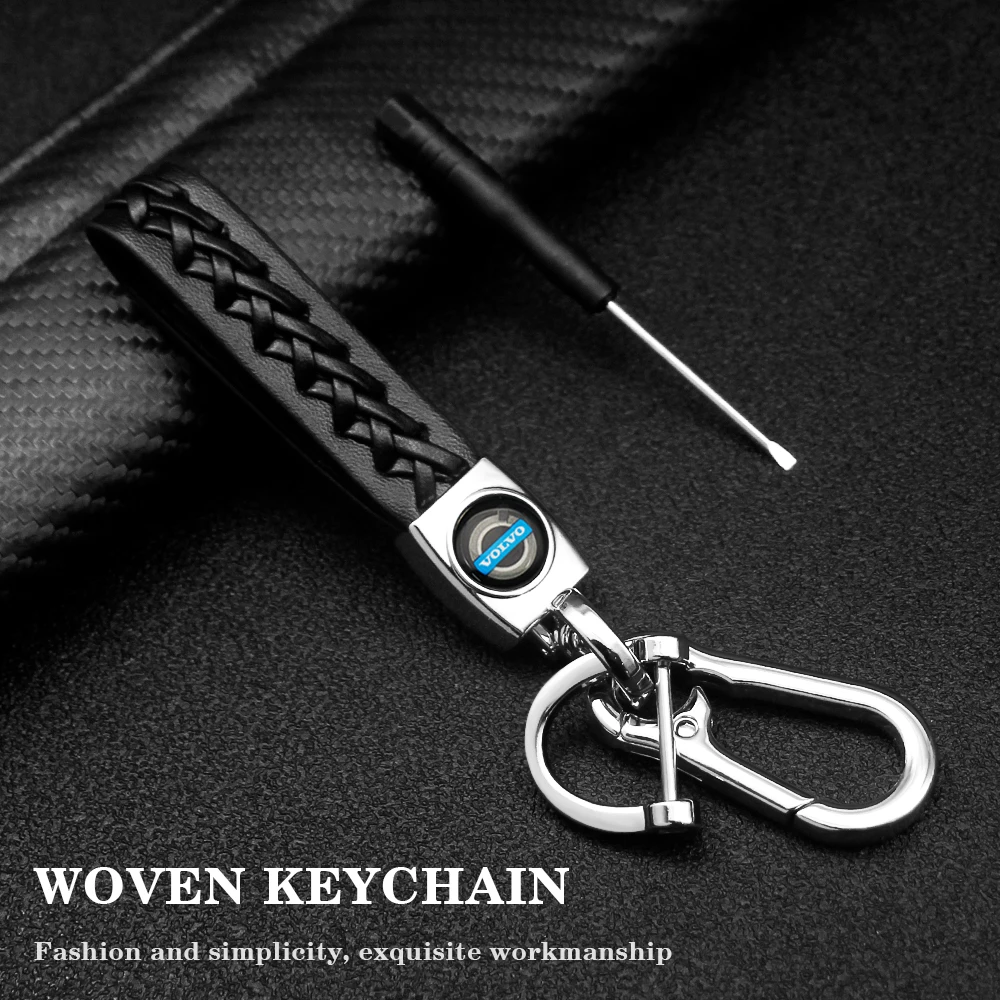 Car-Metal-Keychain-Leather-Keychain-Key-Bag-Ring-For-Volvo-XC90-S60-V40 ...