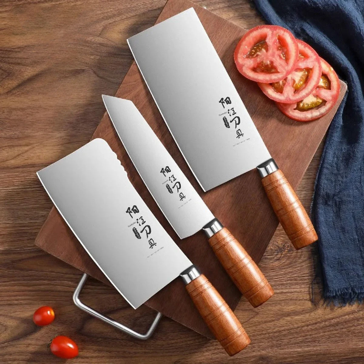 Delicate-mulberry-wood-handle-household-kitchen-knife-combination ...