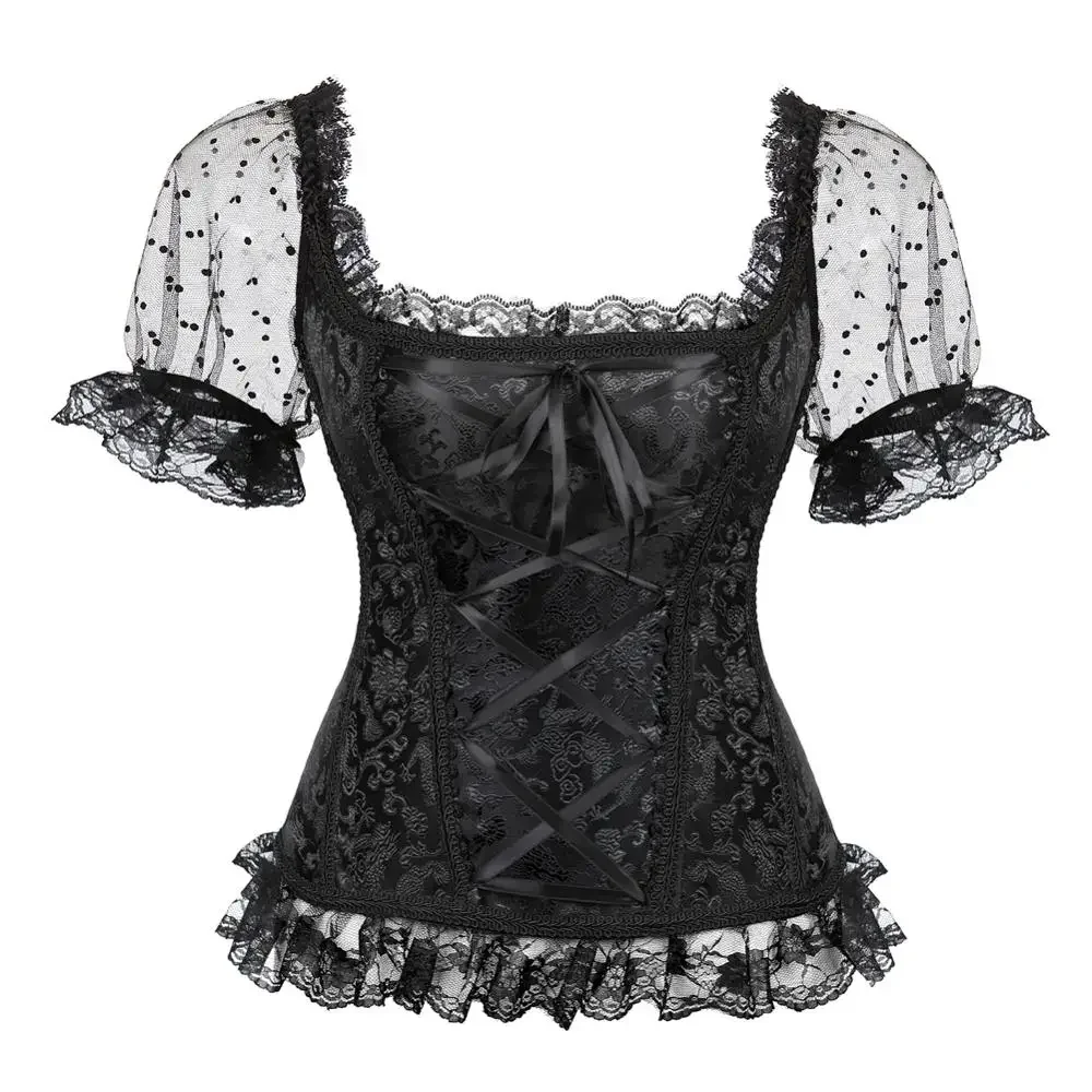 Women-Corsets-Wedding-Corset-Bustier-with-Sleeves-Sexy-Goth-Basques ...