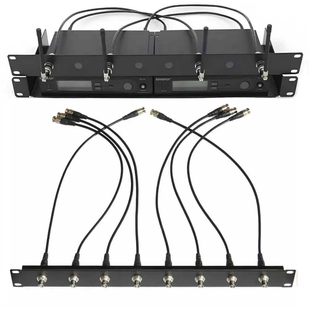 8-way Front Mount Wireless Antenna Rack for BNC. GOLD Shure ...