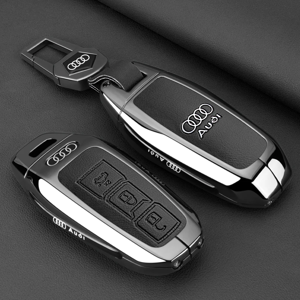 Leather Key Case Shell Buckle Special Car Key Cover For Audi A3 A5L Q6 ...