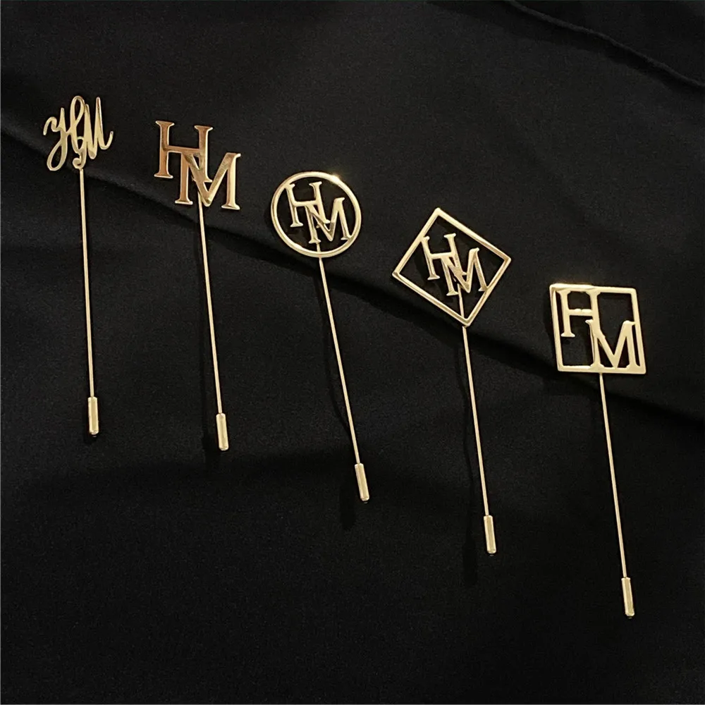Custom Formal Occasions Suit Name Pins For Gentlemen Jewelry Stainless ...