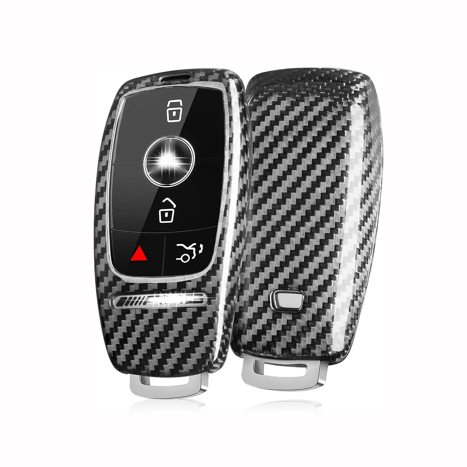 Real Carbon Fiber Key Fob Cover Case Shell Protector for Benz AMG E53 ...
