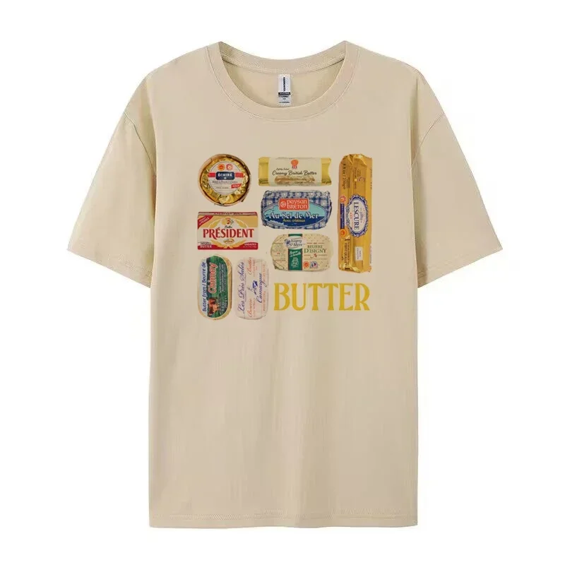 Retro Butter Graphic T-Shirts 90s Funny Butter Lover T Shirt Cute ...
