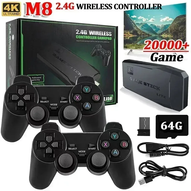 Video-Game-Sticks-M8-Console-2-4G-Dual-Wireless-Controller-Game-Stick ...