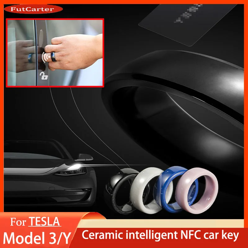 For-Tesla-Model-3-Model-Y-Smart-Key-Ring-Accessories-NFC-Ceramic-Ring ...