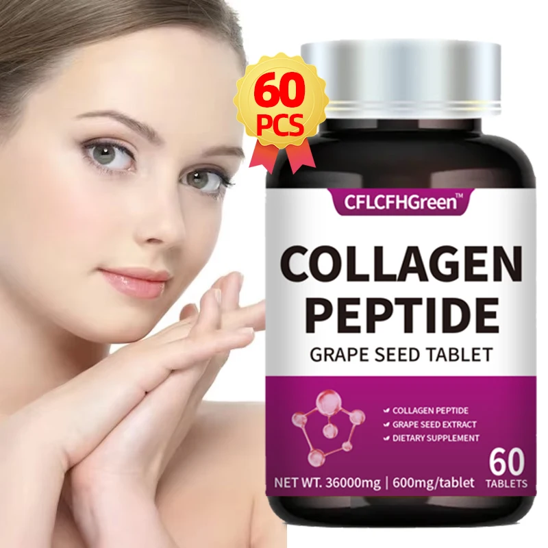 60 Tablets Collagen Peptides Supplement Tightens Skin Promotes Healthy ...