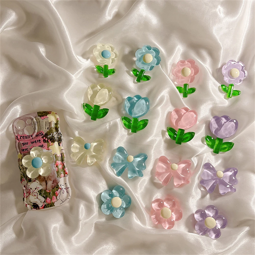Korean-3D-Cute-Transparent-Flower-Bow-Phone-Grip-Tok-Griptok-Japan ...