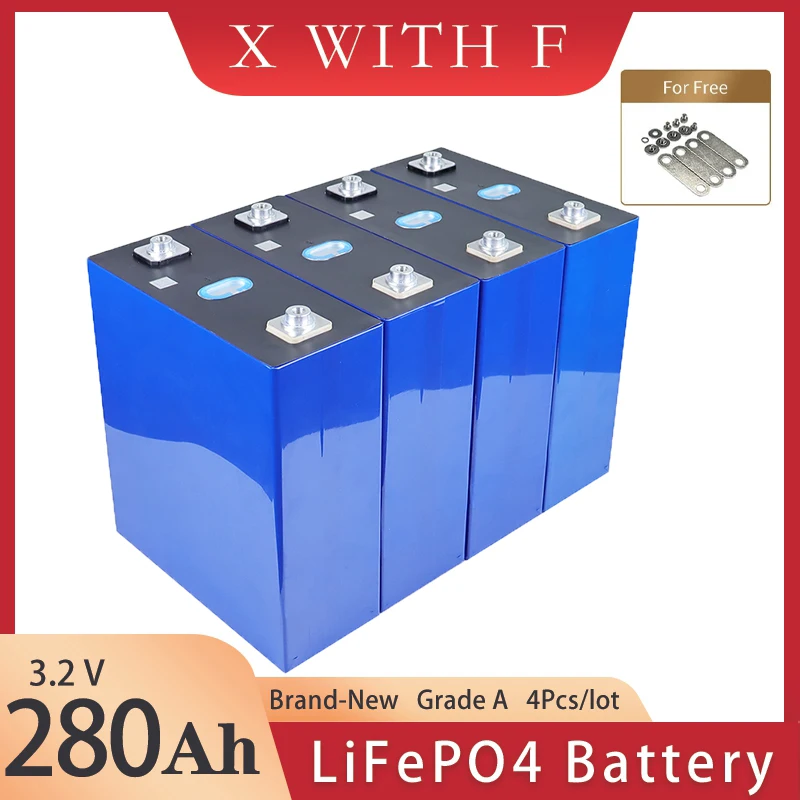 3.2V 280Ah LiFepo4 Battery Cell Pack DIY 4/8/16Pcs Rechargeable Deep ...