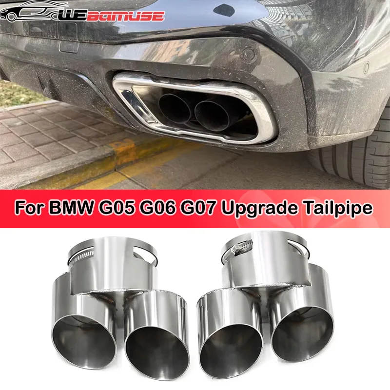 1Pair-Quad-Exhaust-Tip-For-BMW-X5-G05-X6-G06-X7-G07-Rear-End-Upgrade ...