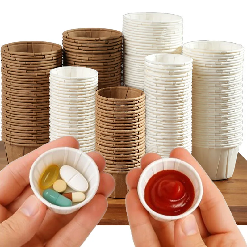 100pcs Disposable Paper Medicine Cups 0.75/1/2.5oz Mini Paper Cup for ...