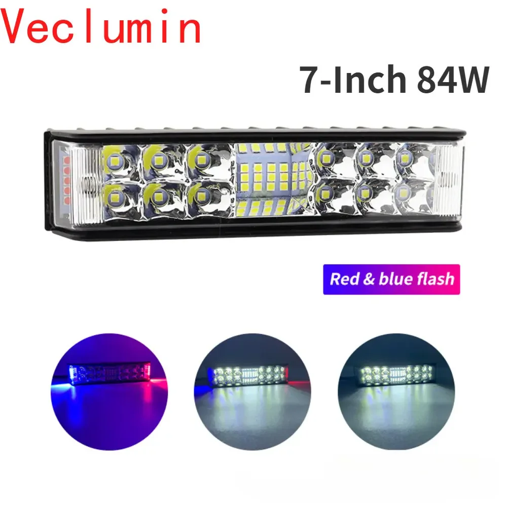 2pcs-Led-off-Road-Light-Three-Side-Luminous-Spotlight-7-Inch-84W-Red ...